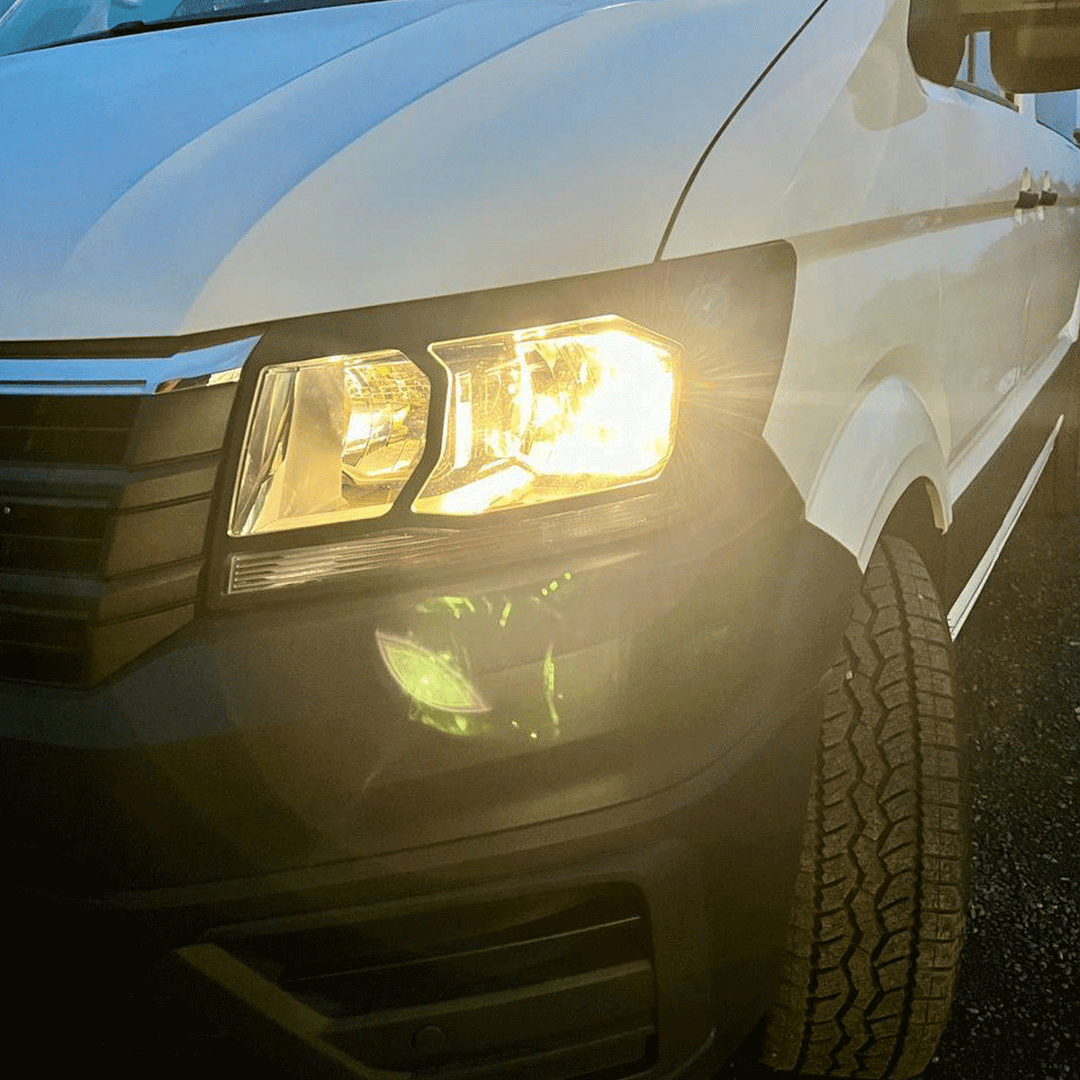 For VW Crafter New Shape Headlight Guards – Matte Black – Premium Prot ...