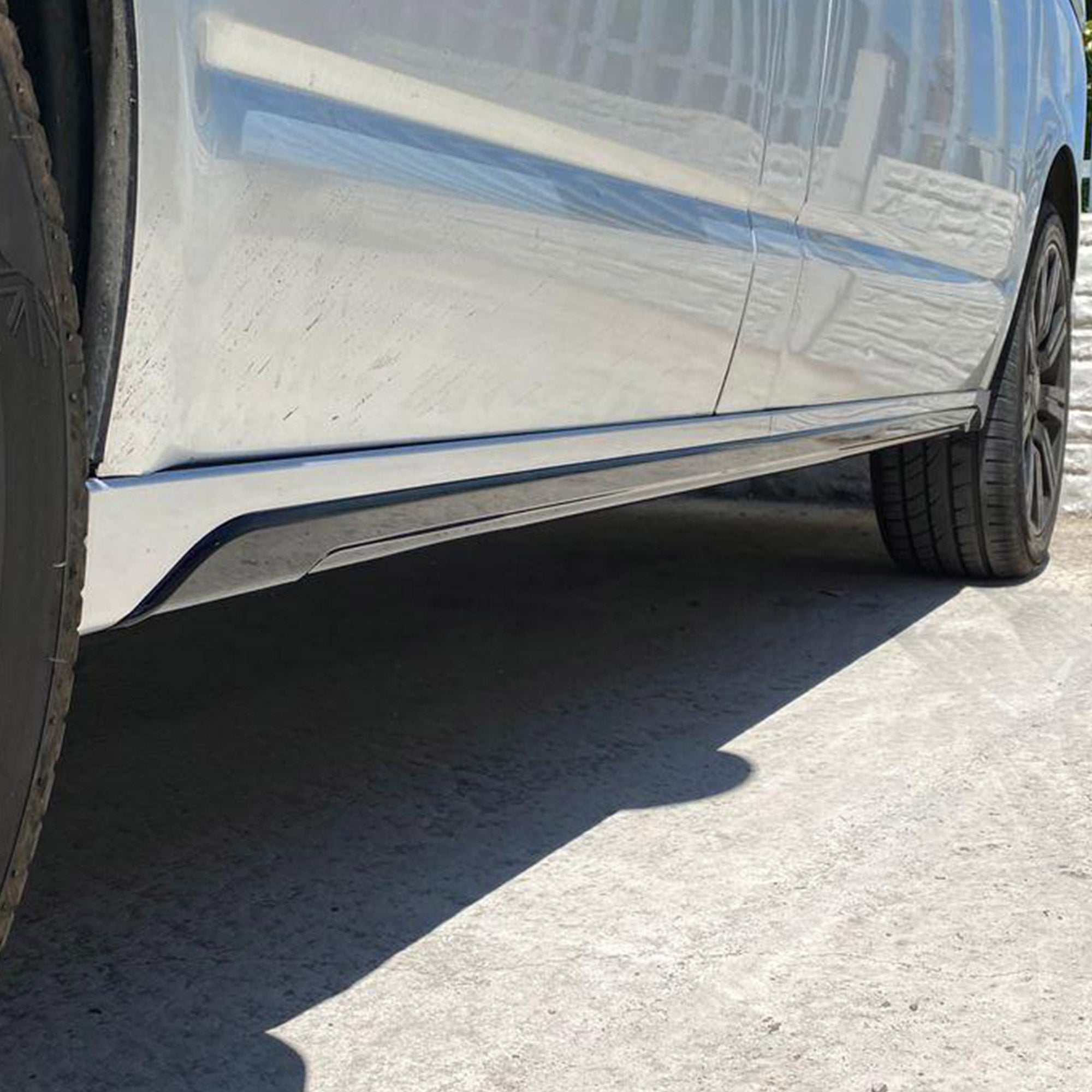 VW T6.1 Transporter SWB ABS Side Skirts Painted In Reflex Silver Paint ...