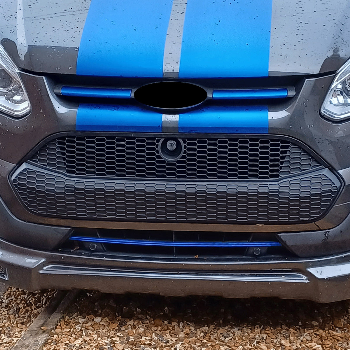 For Ford Transit Custom Honeycomb Front Grille – Matte Black Upgrade f ...