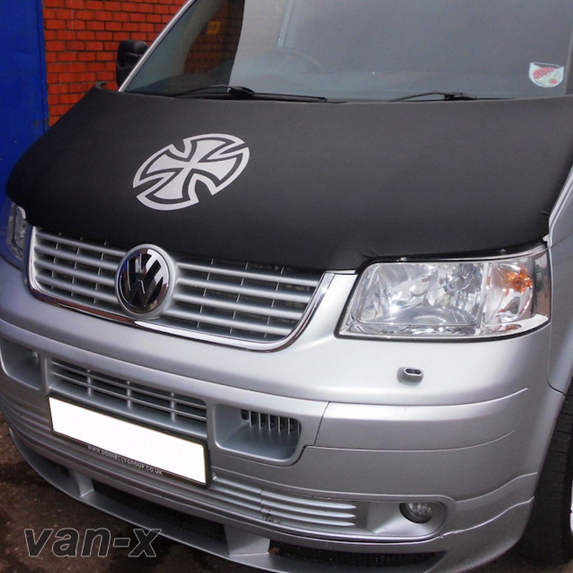 VW T5, Bonnet Bra / Cover Silver French Cross – Van-X