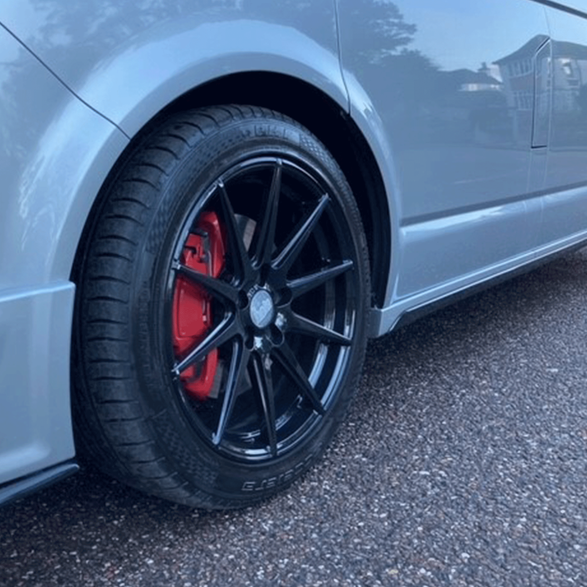 VW T6.1 Transporter SWB ABS Side Skirts Painted In Reflex Silver Paint ...