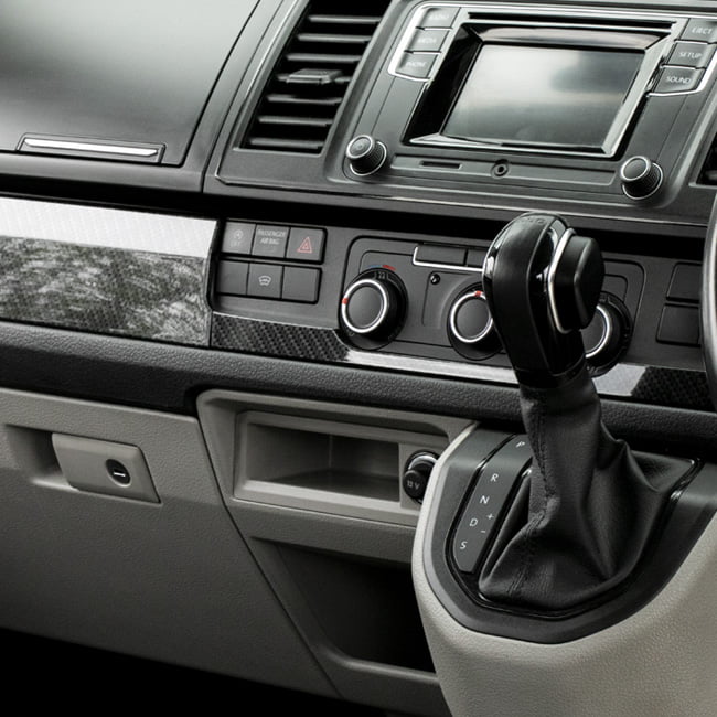 VW Transporter T6 RHD Lower Dash Styling Trims Carbon Effect – Van-X